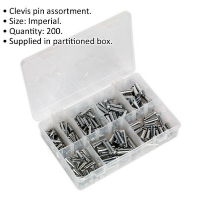 200-Piece Imperial Clevis Pin Set - Versatile Fastener Assortment for ...