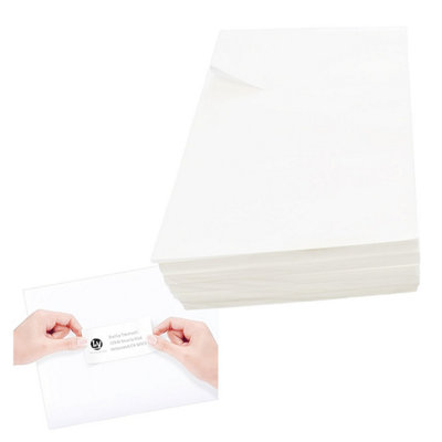 200 Sheets A4 Self Adhesive Plain White Sticky Postage Address Labels 4 ...