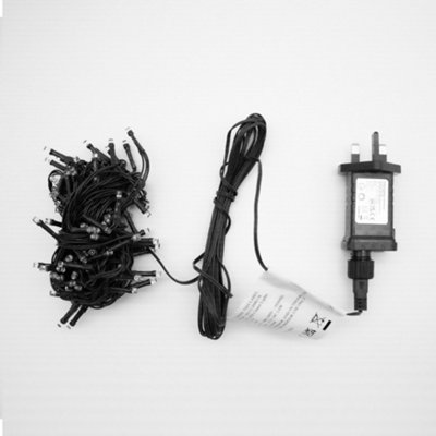200 Ultra Bright LED Chaser Lights Green Wire - Bright White