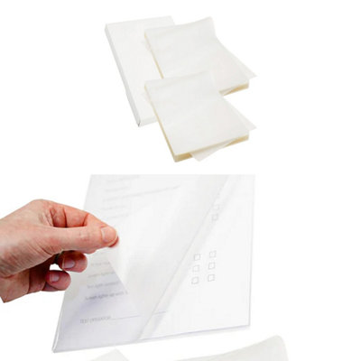 200 x 150 Micron A4 Gloss Finish Laminating Pouches for Home Office ...