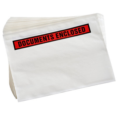 200 x A5 Printed (162 x 225mm) Plastic Home Office Document Enclosed Wallets With Peal & Seal ...