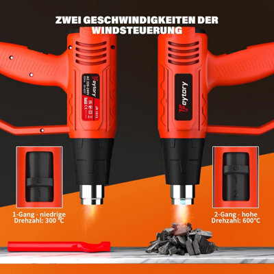 2000W 110V-230V Corded Heat gun, 4 Nozzles for DIY, Dual Temp, Shrink ...