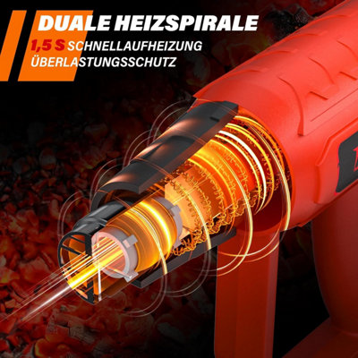 2000W 110V-230V Corded Heat gun, 4 Nozzles for DIY, Dual Temp, Shrink ...