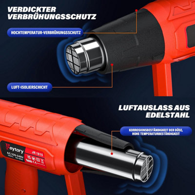 2000W 110V-230V Corded Heat gun, 4 Nozzles for DIY, Dual Temp, Shrink ...