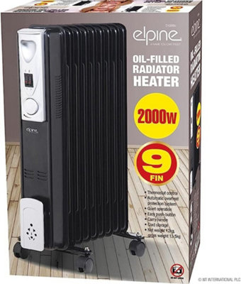 2000w 9 Fin Portable Oil Filled Radiator Heater Electrical Caravan ...