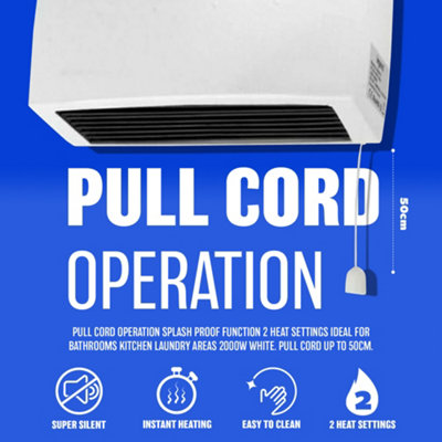 2000w Bathroom Kitchen Fan Heater - Electric Down Flow Downflow Wall ...