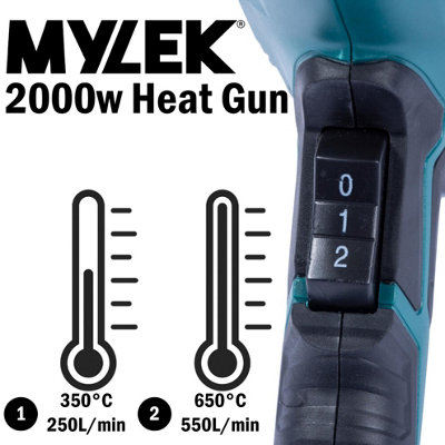 2000W Hot Air Heat Gun with 4 Nozzles, Accessory & Safety Kit