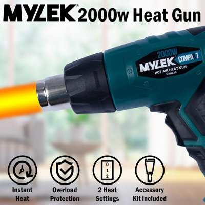 2000W Hot Air Heat Gun with 4 Nozzles, Accessory & Safety Kit