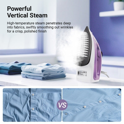 2000W Non-Stick Steam Iron, Lilac Purple