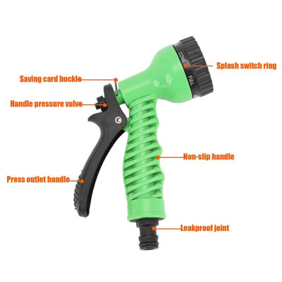 200FT Expandable Garden Hose Pipe Spray Gun Flexible Expanding Pipes