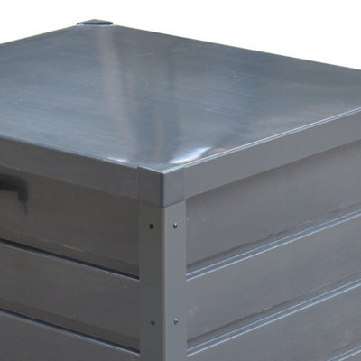 200L Lockable Metal Outdoor Garden Storage Box Without Wheels in Anthracite