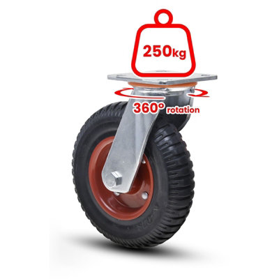 200mm / 8" Heavy Duty Castor 360 Degrees Swivel Wheel Industrial ...
