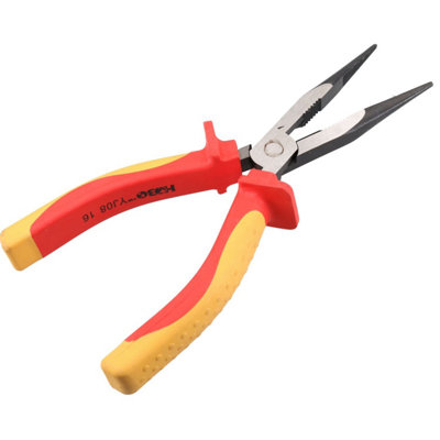 200mm 8 Inch VDE Insulated Long Nose Pliers Electricians Electrical ...
