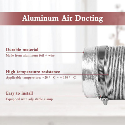 200mm dia Blauberg Aluminium Flexible Exhaust Ducting Pipe Fume ...