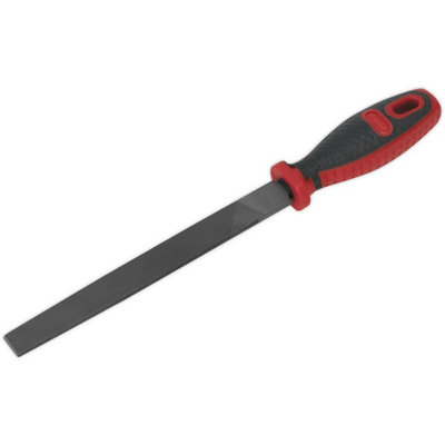 200mm Double Cut Flat Taper Engineers File with Comfort Grip Handle
