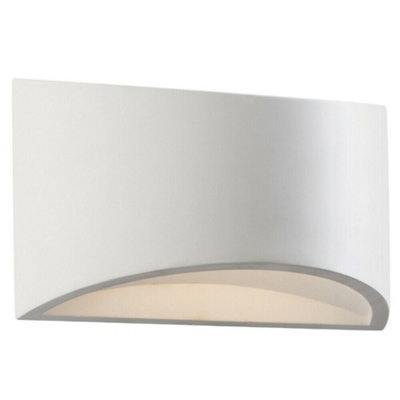 200mm LED Wall Light Warm White Primed White (ready to paint) Curved ...