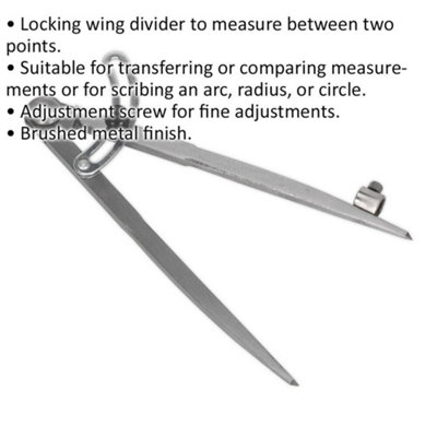200mm Locking Wing Divider with Compass - Two Point Measurement ...