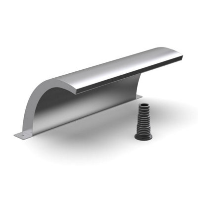 200mm Stainless Steel Curved Arc Waterfall Water Blade - Bottom Inlet