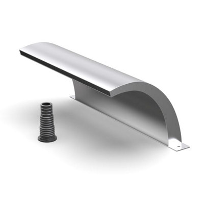 200mm Stainless Steel Curved Arc Waterfall Water Blade - Bottom Inlet