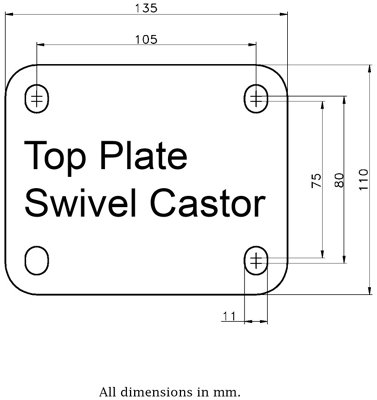200MM SWIVEL CASTOR WITH GREY CAST IRON WHEEL