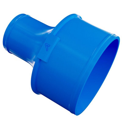 200mm to 65mm, Blue - Reducing Male Connector for Polyurethane Ducting ...