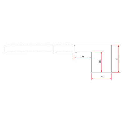 200mm Water Blade 60mm Spout - Bottom Inlet