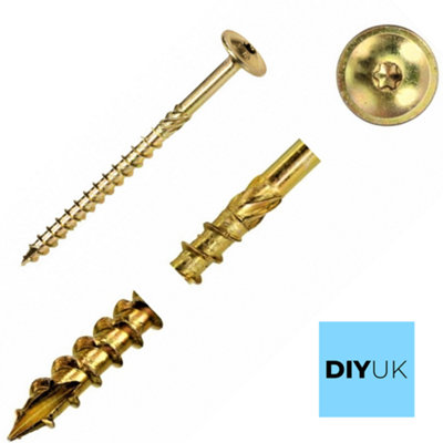 200mm Wood Screws Wafer Head ( Pack of: 100 ) Torx Screw Self Tapping ...