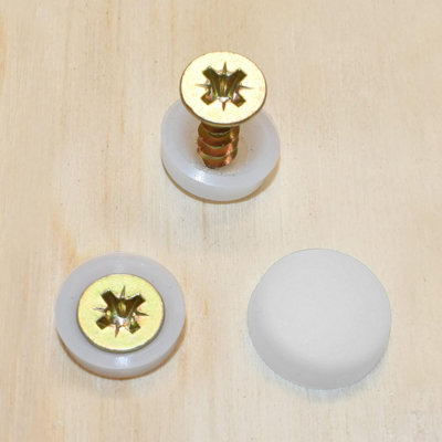200pcs White Two Piece Snap On Screw Cover Cap Clip On Plastic Dome ...