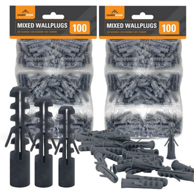 200pk Assorted Wall Plugs 5mm, Wall Plugs Assorted 6mm, Wall Plugs for ...