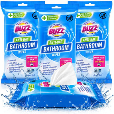 200pk Buzz Bathroom Wipes - Toilet Wipes Removes Soap Scum & Prevent ...