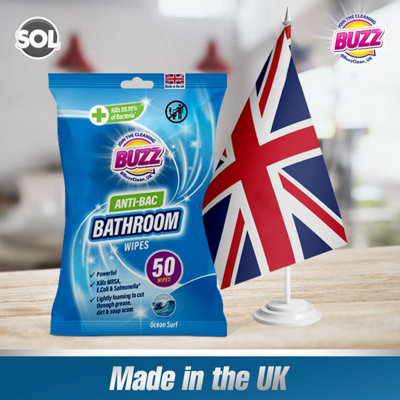 200pk Buzz Bathroom Wipes - Toilet Wipes Removes Soap Scum & Prevent ...