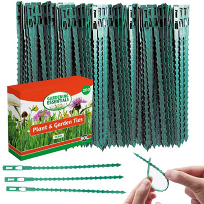 200pk Plant Ties for Climbing Plants 17.5cm - Green Twist Ties - Heavy ...