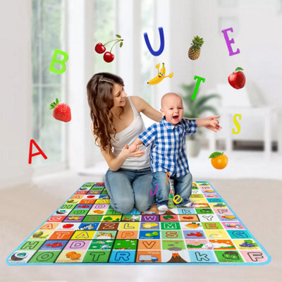 200x180cm Reversible Play Mat Soft Foam Educational Game Design Double ...