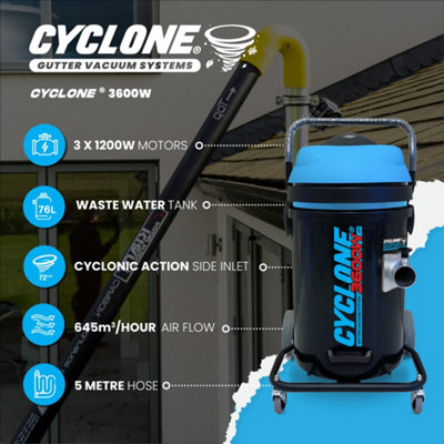 2024 Kiam CYCLONE Gutter Vacuum System 3600W Polypropylene (Black)