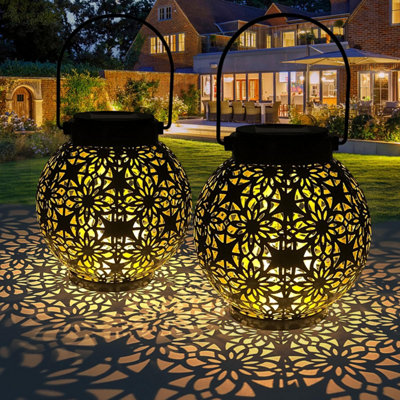 2026 Newest Solar Lanterns Light, Kalahol 2 Pack Outdoor for Garden ...