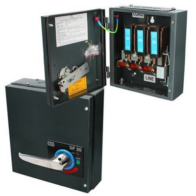 20Amp TPN Switch Fuse 3Phase Industrial Steel Metal Enclosure Triple Pole