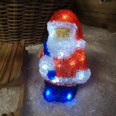 20cm Battery Operated Acrylic Santa Claus Father Christmas with Cool ...