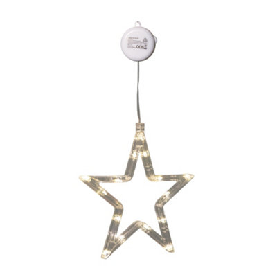 20cm Battery Operated Light up Christmas Star Window Decoration with ...
