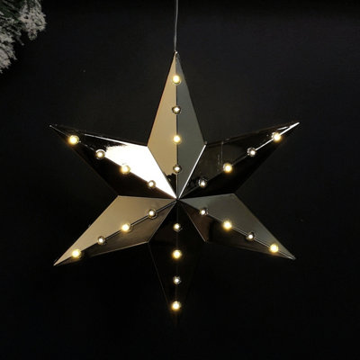 20cm Battery Operated Light up Hanging Christmas Shooting Star Bauble ...