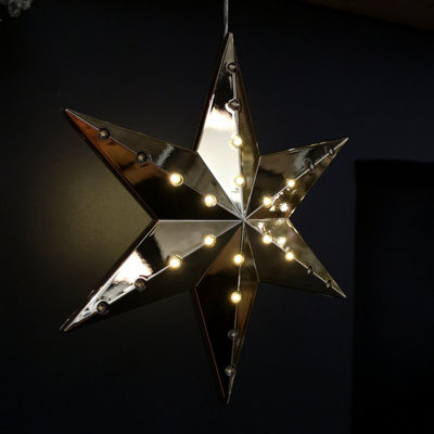 20cm Battery Operated Light up Hanging Christmas Shooting Star Bauble ...