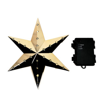20cm Battery Operated Light up Hanging Christmas Shooting Star Bauble ...