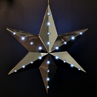 20cm Battery Operated Light up Hanging Christmas Shooting Star Bauble ...