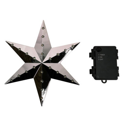 20cm Battery Operated Light up Hanging Christmas Shooting Star Bauble ...