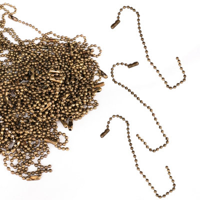 20cm Bronze Metal Chain, Ball Bead Chain Extender, 100pcs