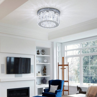 20cm Dia Light Chorme Finish Round Crystal Ceiling Light 12W