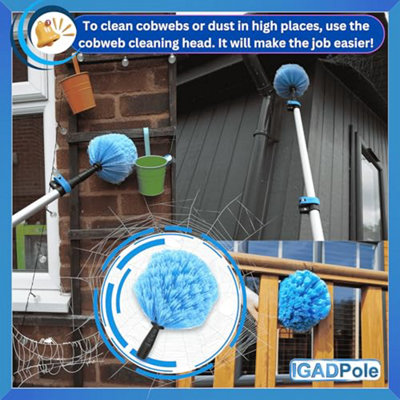 20ft IGADPole Washing Kit: Water-fed Brush with Soap Dispenser, Cobweb ...