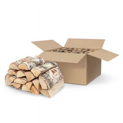 20KG Box Kiln Dried Birch Logs | DIY at B&Q