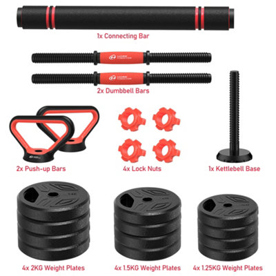 20kg Home Fitness Adjustable Weights Dumbbells Set for Men Women
