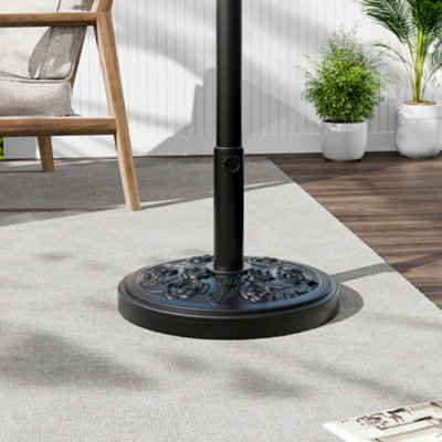 20KG Parasol Base Heavy Duty Round Cement Umbrella Stand for Outdoor Deck Garden with Flower Decorative