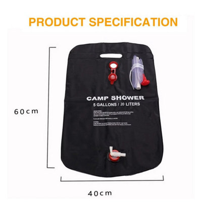 20L Portable Shower Bag Solar Outdoor Camping Self-Heating Camping ...